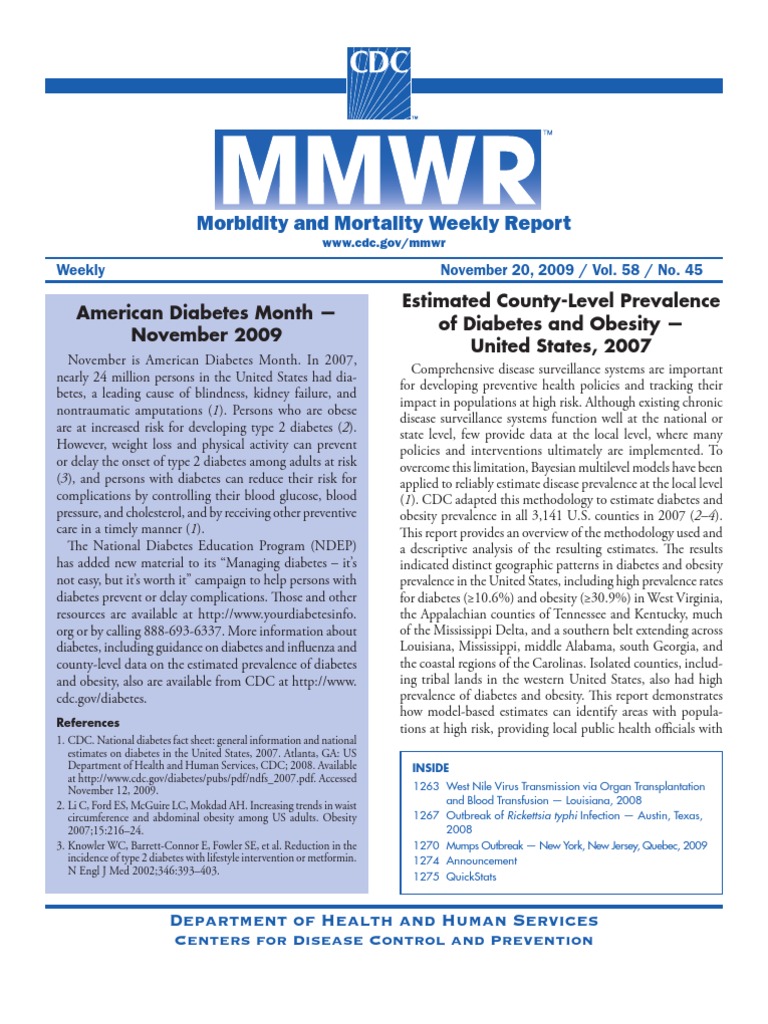 Morbidity and Mortality Weekly Report | PDF | Blood Donation | Diabetes ...