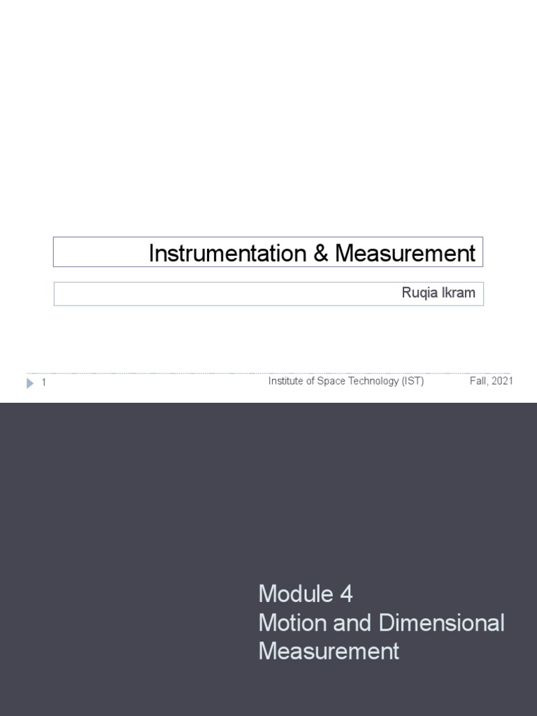 Motion & Dimensional Measurement Guide | PDF | Accelerometer | Physical Quantities