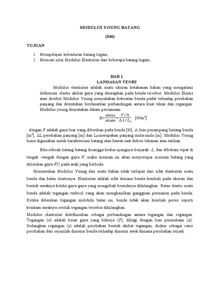 Modulus Young dan Sifat Elastisitas Benda | PDF