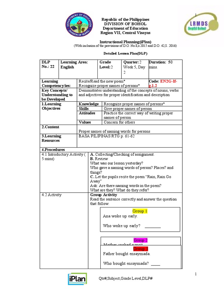 Q1 Week 5 Day 2 | PDF | Learning | Teachers