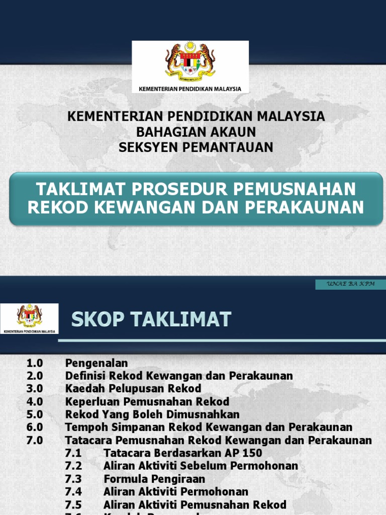 Bahan Kursus Pemusnahan Rekod Kewangan Dan Perakaunan Pusat Kos 18.2. ...