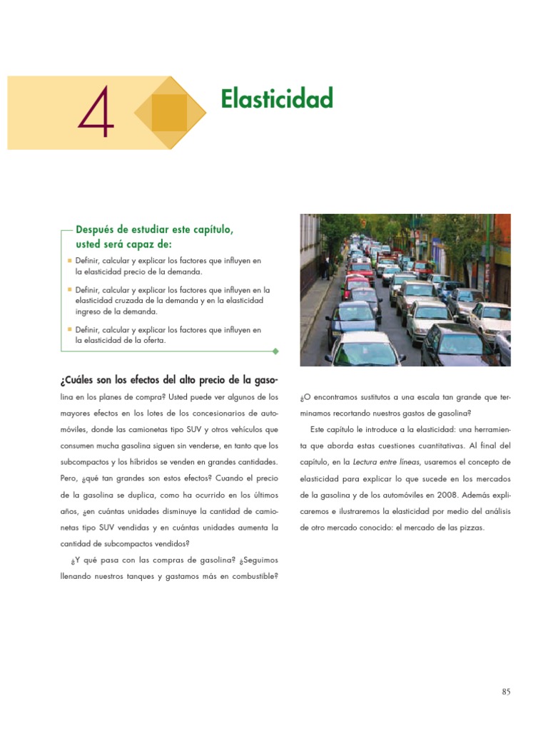Cap. 4 Elasticidad | PDF | Elasticidad (economía) | La elasticidad precio de la demanda