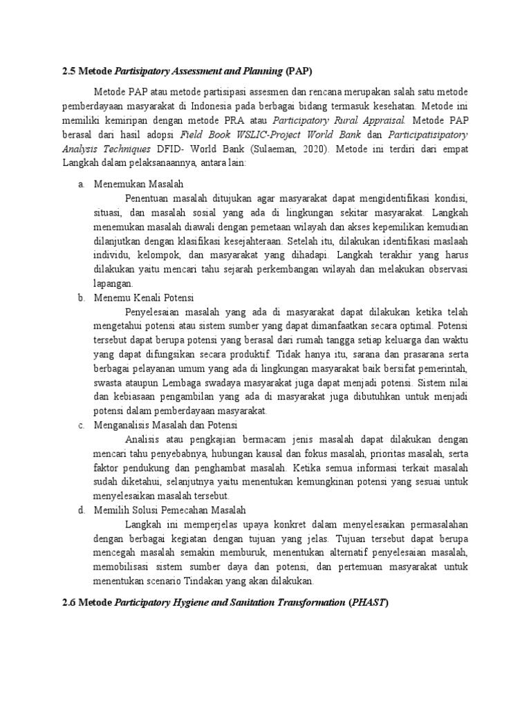 Tinjauan Pustaka PAP Dan PHAST | PDF | Ilmu Sosial