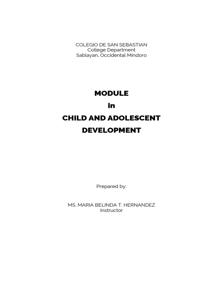 In Child and Adolescent Development: Colegio de San Sebastian College ...