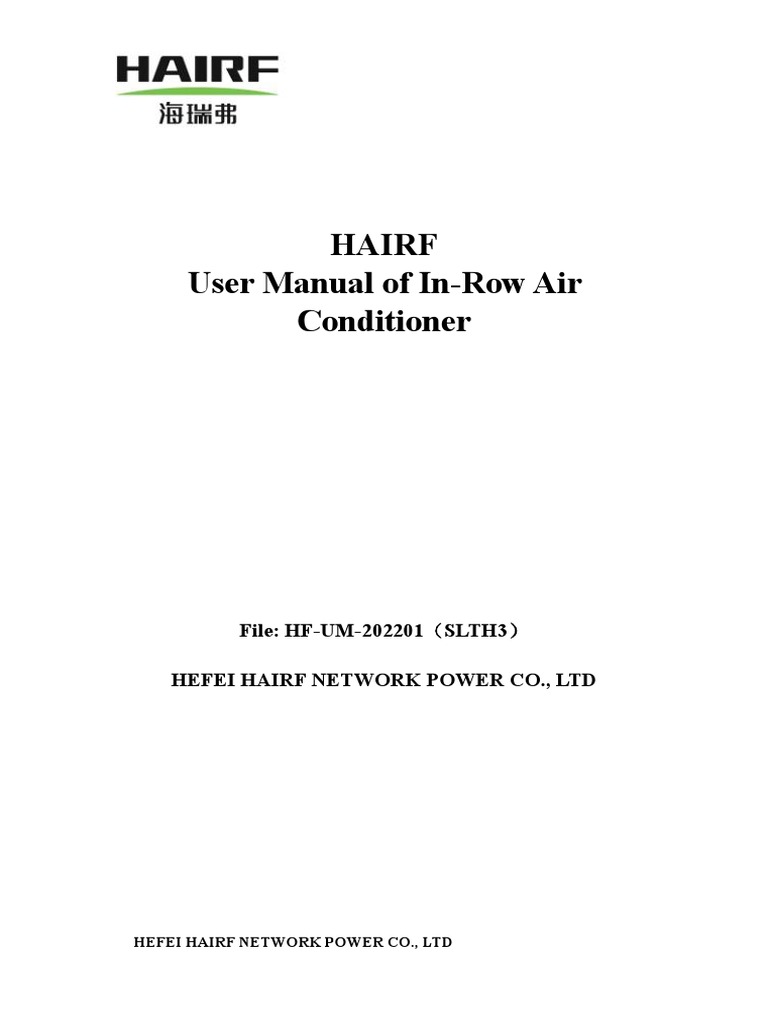 HAIRF User Manual (BFW) - Inrow Units | PDF | Data Center | Air ...