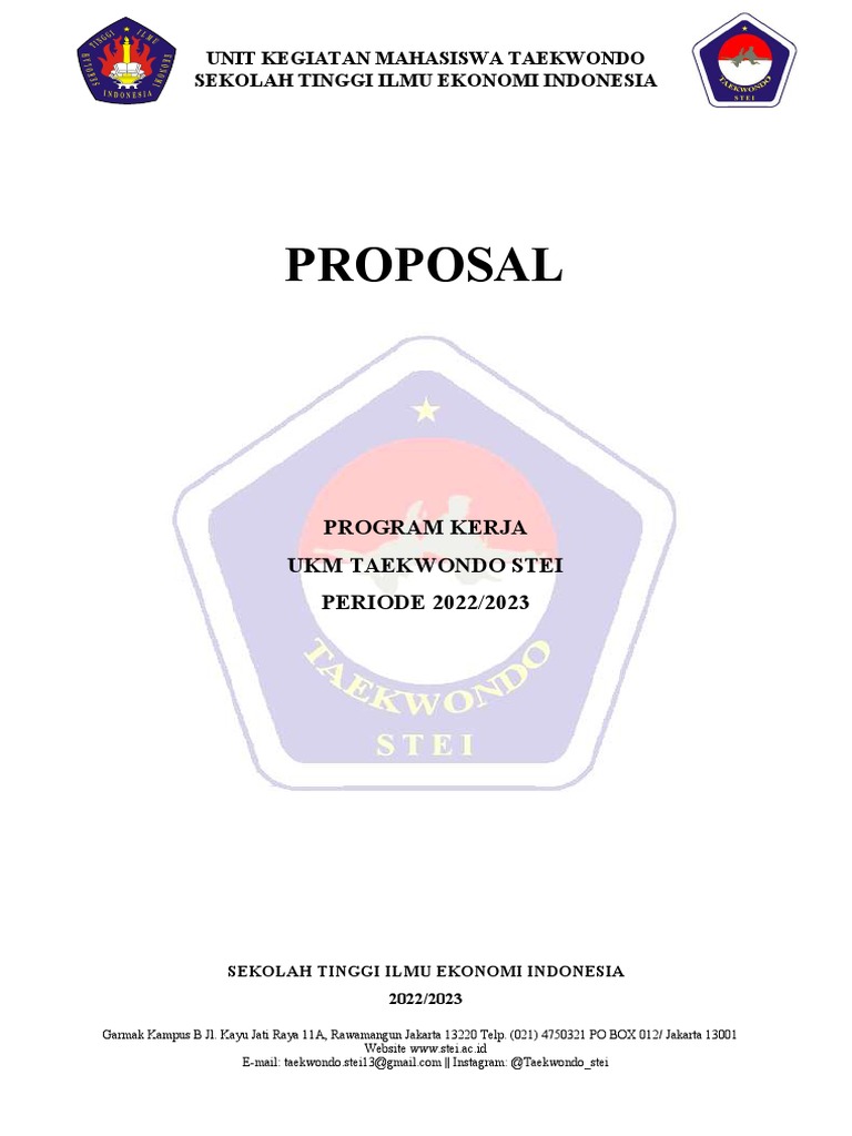 Proposal Raker Taekwondo 2022-2023 | PDF