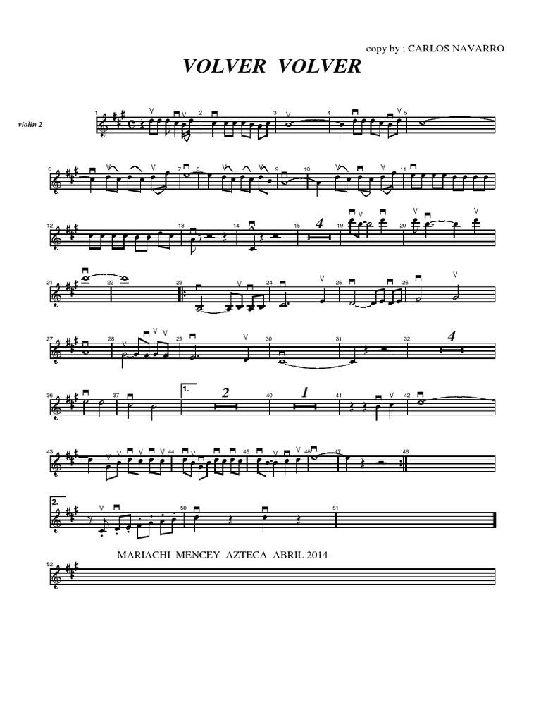 VOLVER Violin 2 | PDF