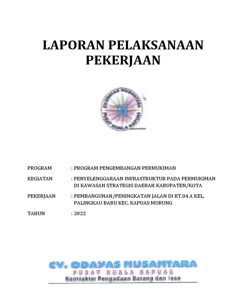 Laporan Pembangunan Jalan RT.04 A | PDF | Bisnis