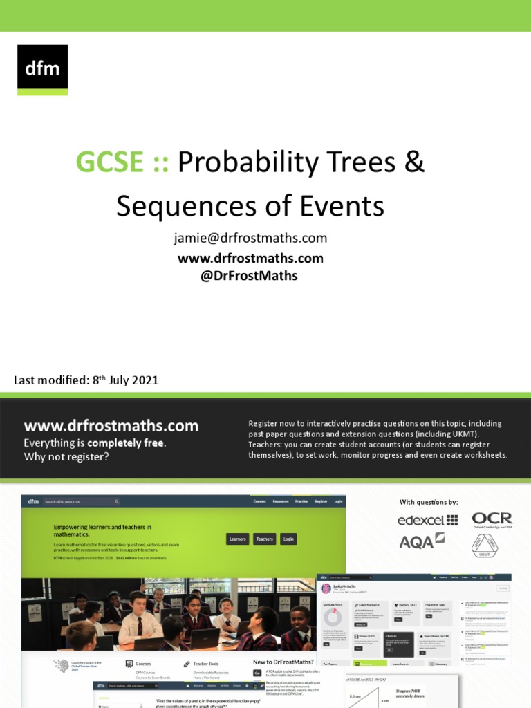 GCSE Probability SequencesOfEvents | PDF | Numbers | Test (Assessment)