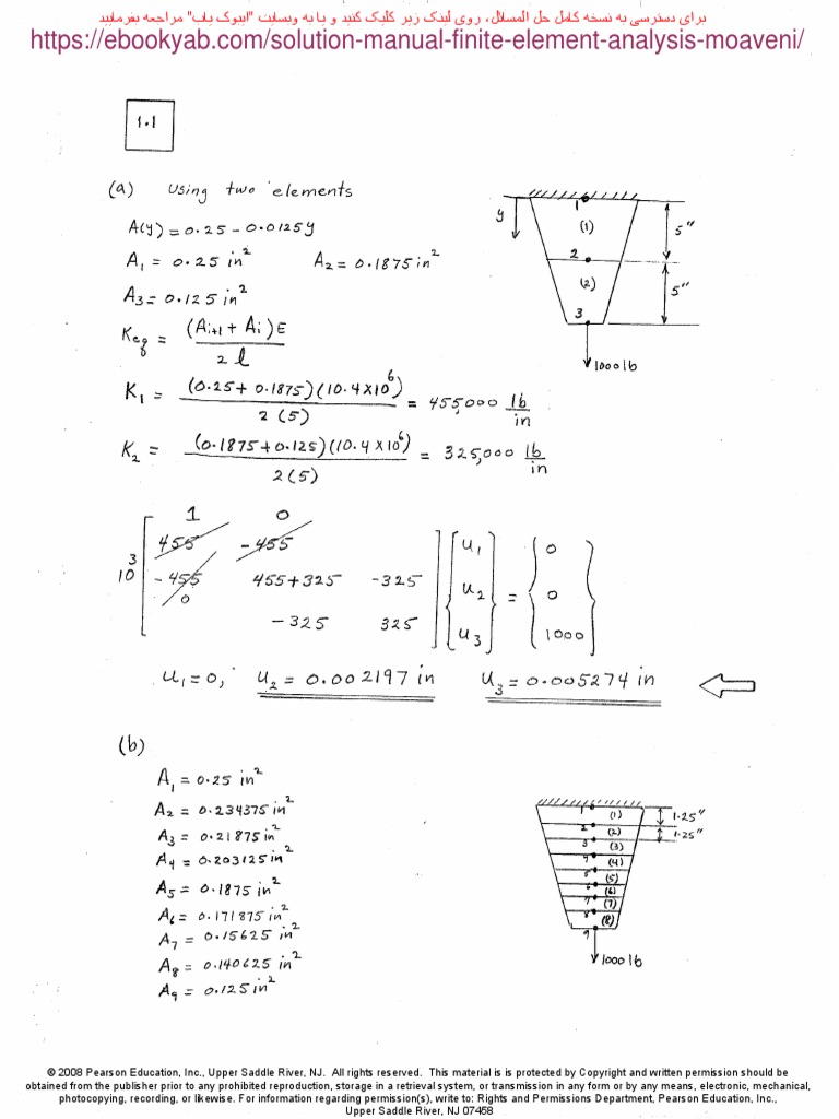 Solution Manual For Finite Element Analysis 3rd Ed - Saeed Moaveni | PDF | Copyright | All ...