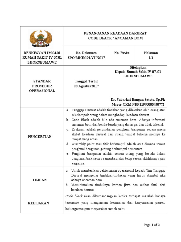 SPO Code Black | PDF