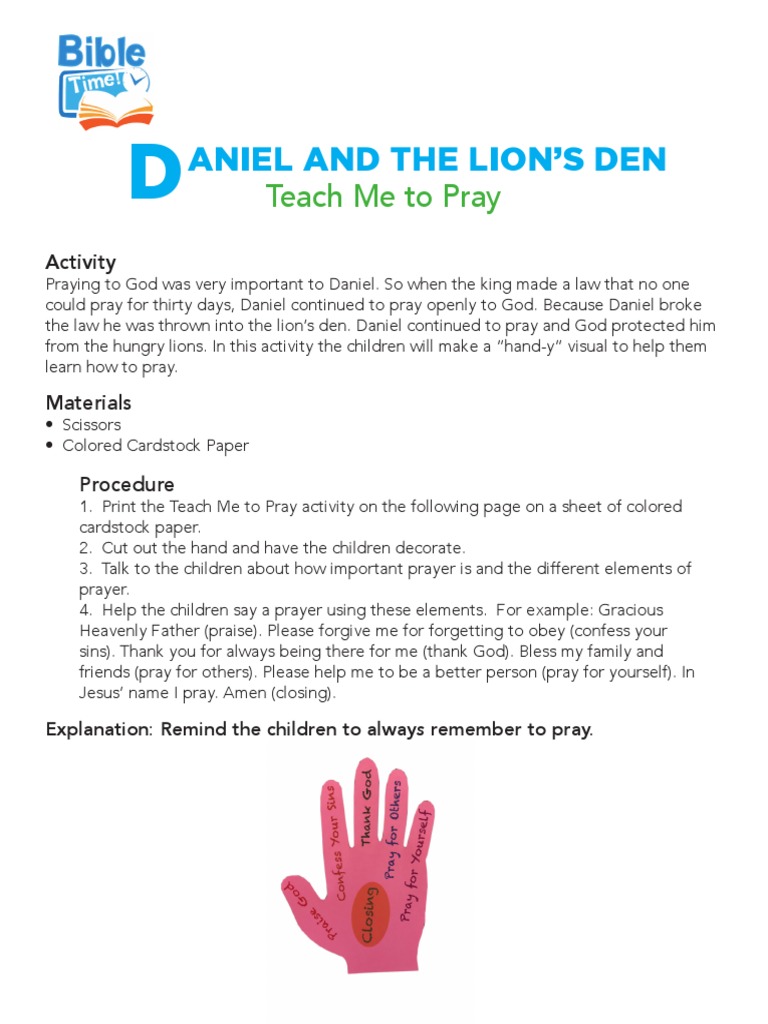 Daniel in the Lion's Den Craft Activity | PDF