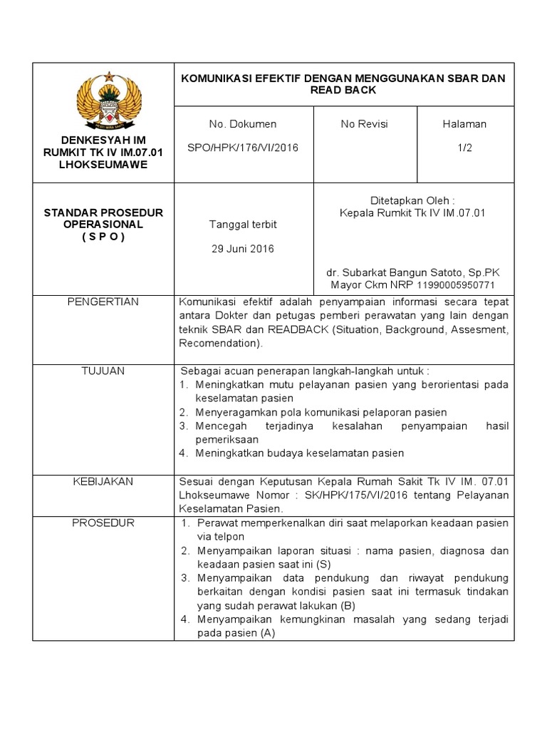 SPO Komunikasi Efektif | PDF