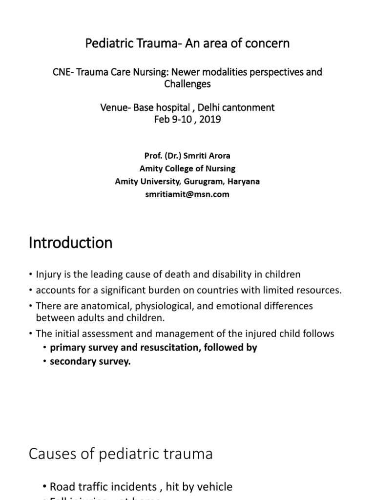 Pediatrictrauma | PDF | Major Trauma | Hypothermia
