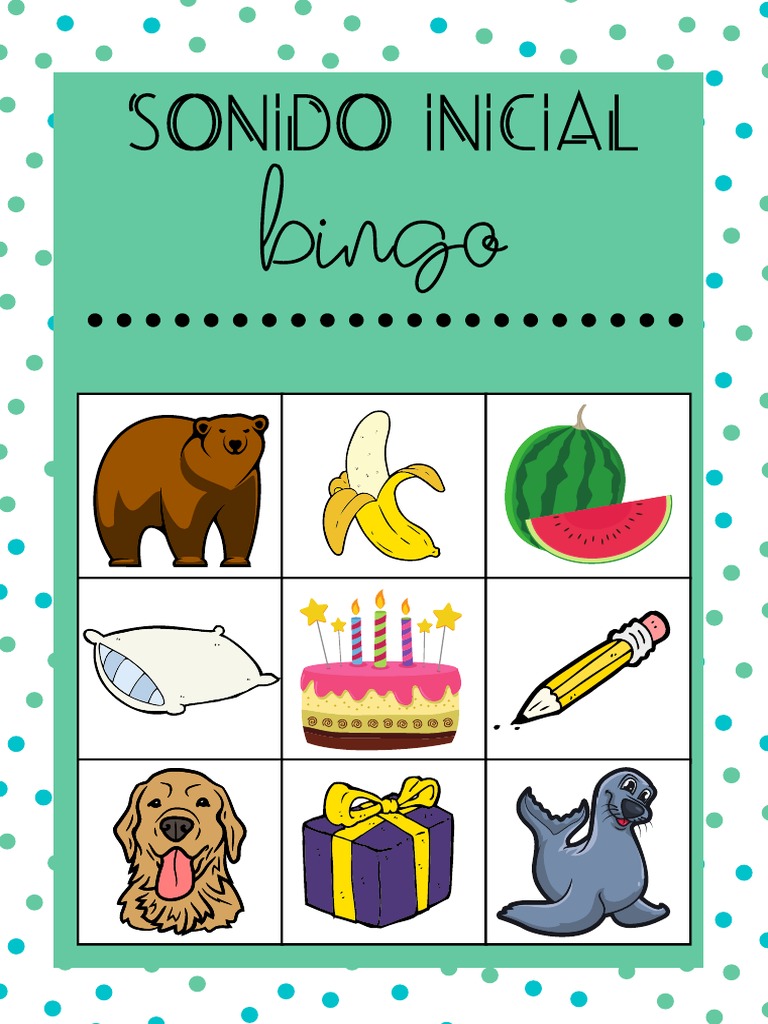Bingo de Sonidos Iniciales para Niños | PDF