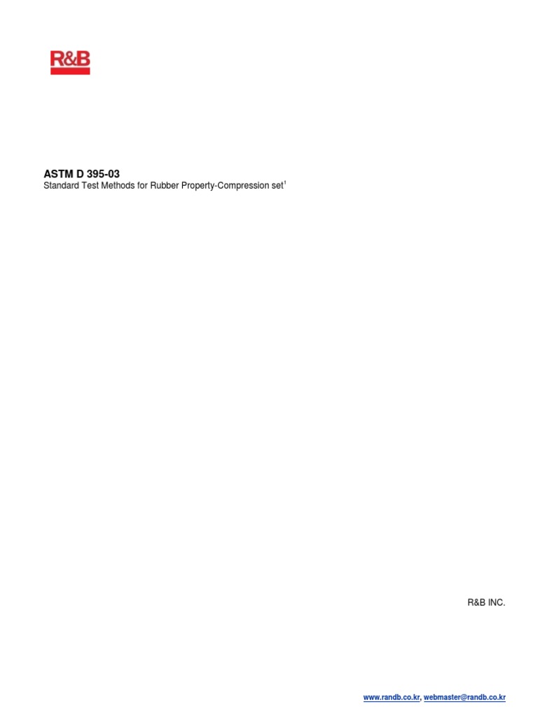 ASTM D395 Rubber Property Compression Set 한글 | PDF