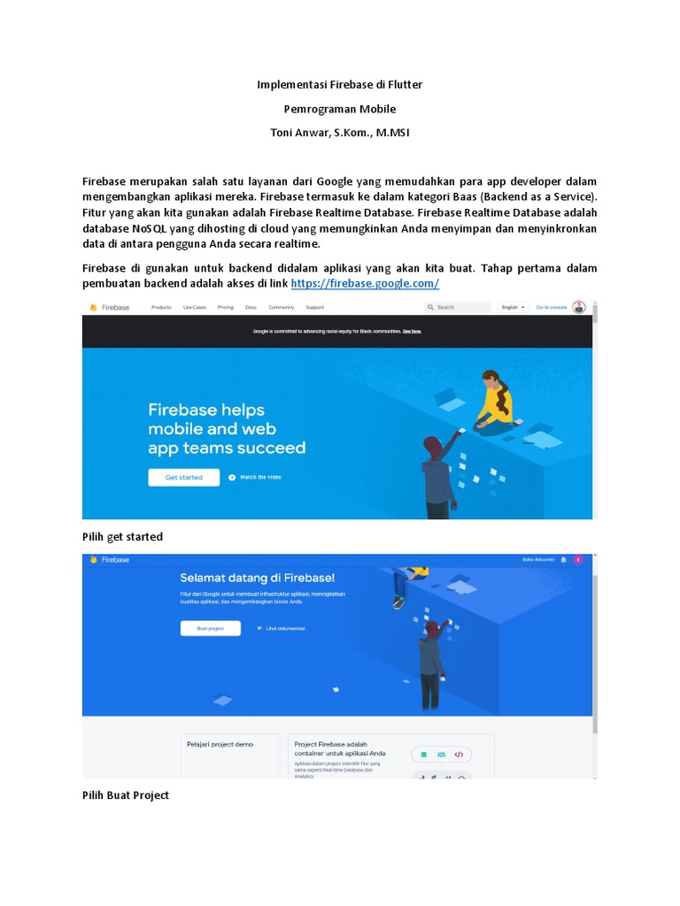 Implementasi Firebase Di Flutter | PDF