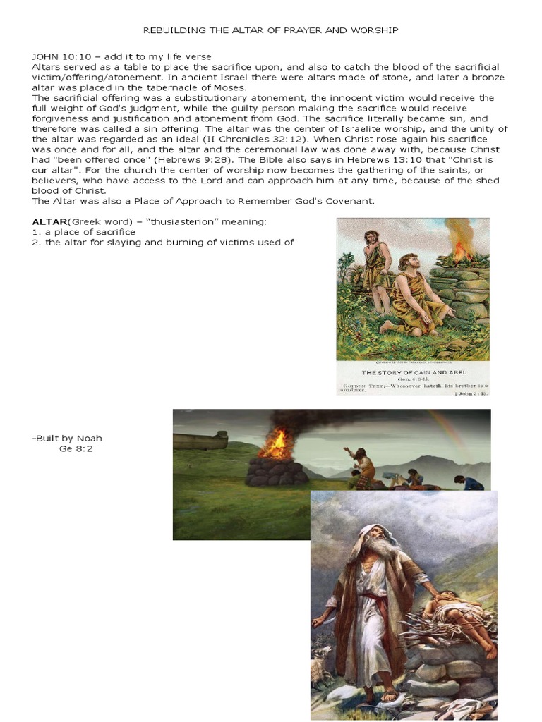 Rebuilding The Altar of Prayer and Worship | PDF | Sacrifice | Altar