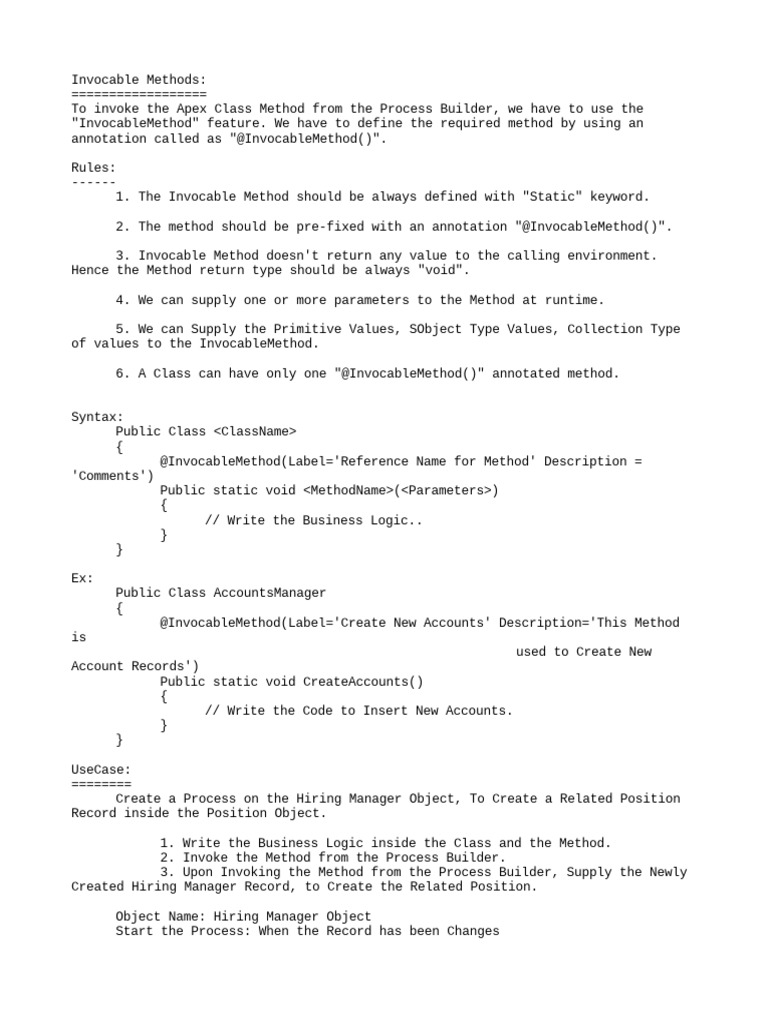Invocable Methods | Download Free PDF | Method (Computer Programming) | Java (Programming Language)