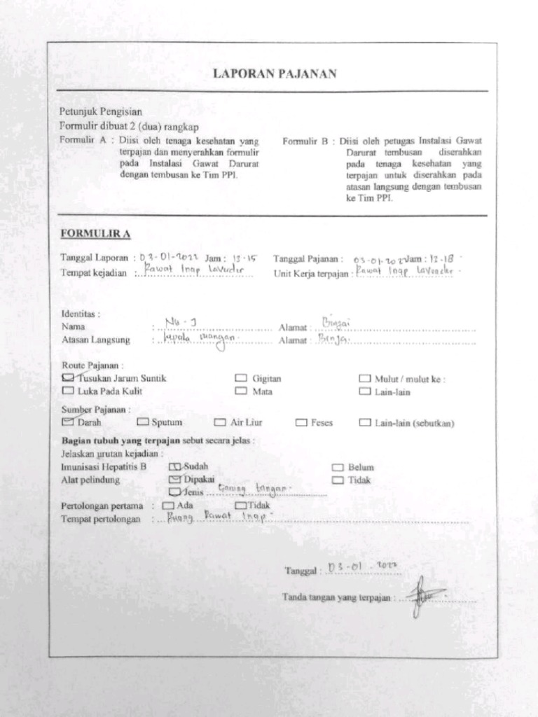 Laporan Pajanan | PDF