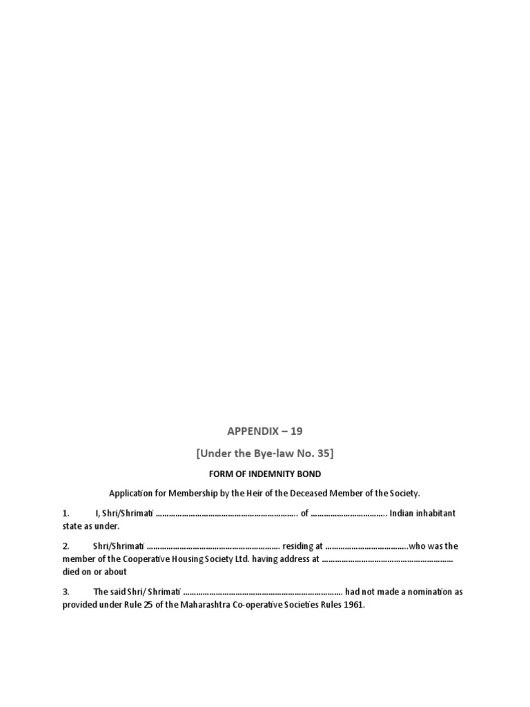 Appendix 19 Bye Lawsno.35 | PDF | Inheritance | Indemnity