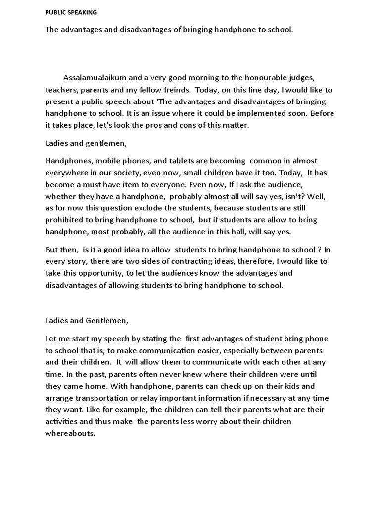 PUBLIC SPEAKING Text (Handphone) | PDF | Mobile Phones | Public Speaking