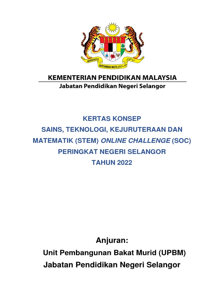 Kertas Konsep Stem Online Challenge Negeri 2022 - Final | PDF