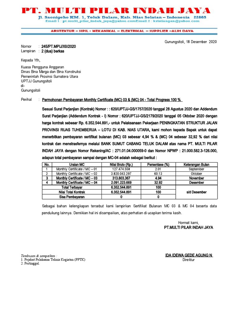 01.surat Permohonan MC 5 | PDF