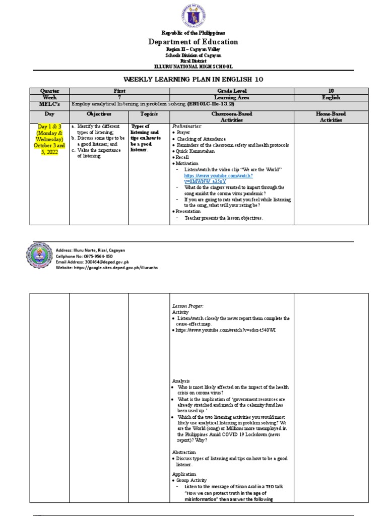English 10 - Quarter 1 - Module 5 - Week 5 | PDF | Cognition ...