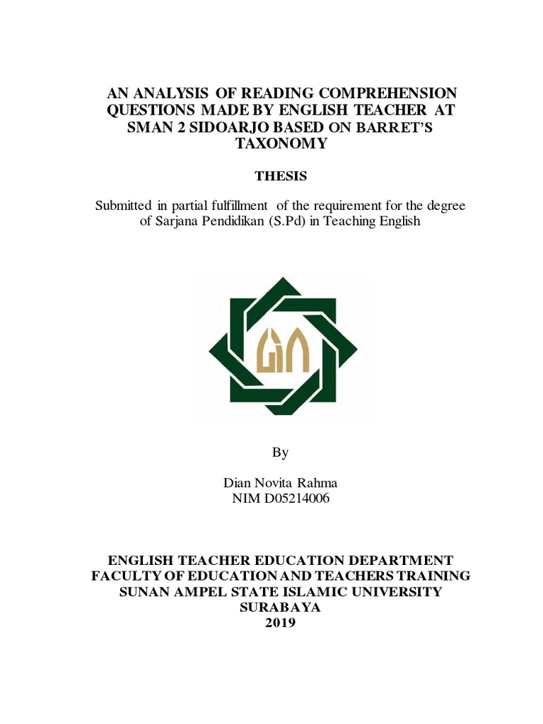 Dian Novita Rahma - D05214006 | PDF | Reading Comprehension | Test ...