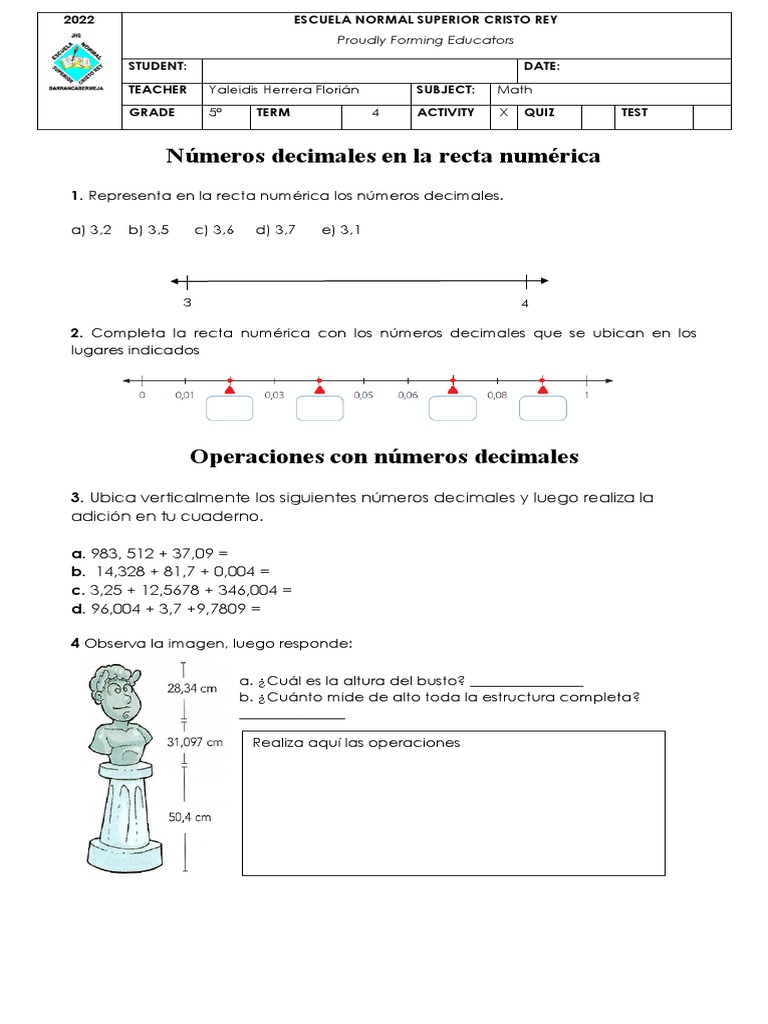 Guía 2 Cuarto Período. Matemáticas (17711) | PDF