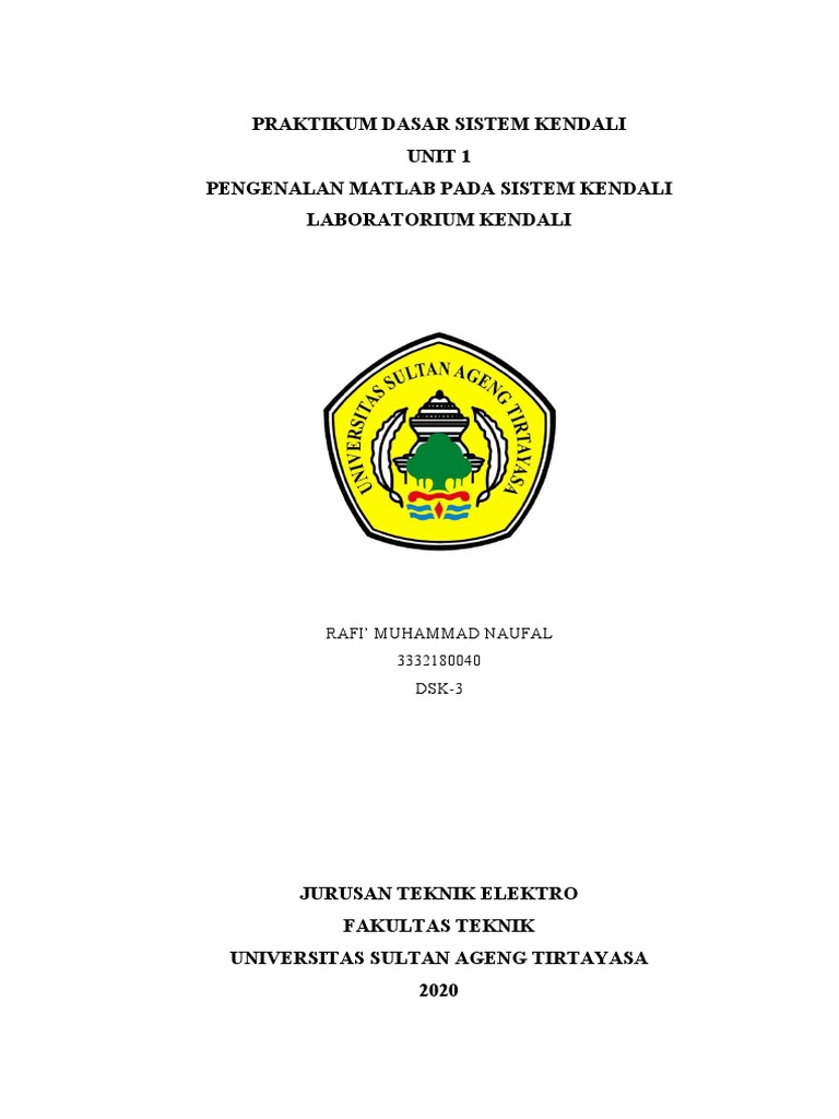 Praktikum MATLAB untuk Sistem Kendali | PDF