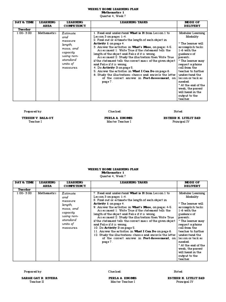 WHLP Math Q4 Module 7 | PDF | Learning | Cognition