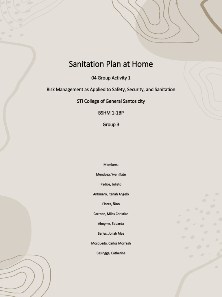 Home Sanitation Plan and Guidelines | PDF | Home | Domestic Implements
