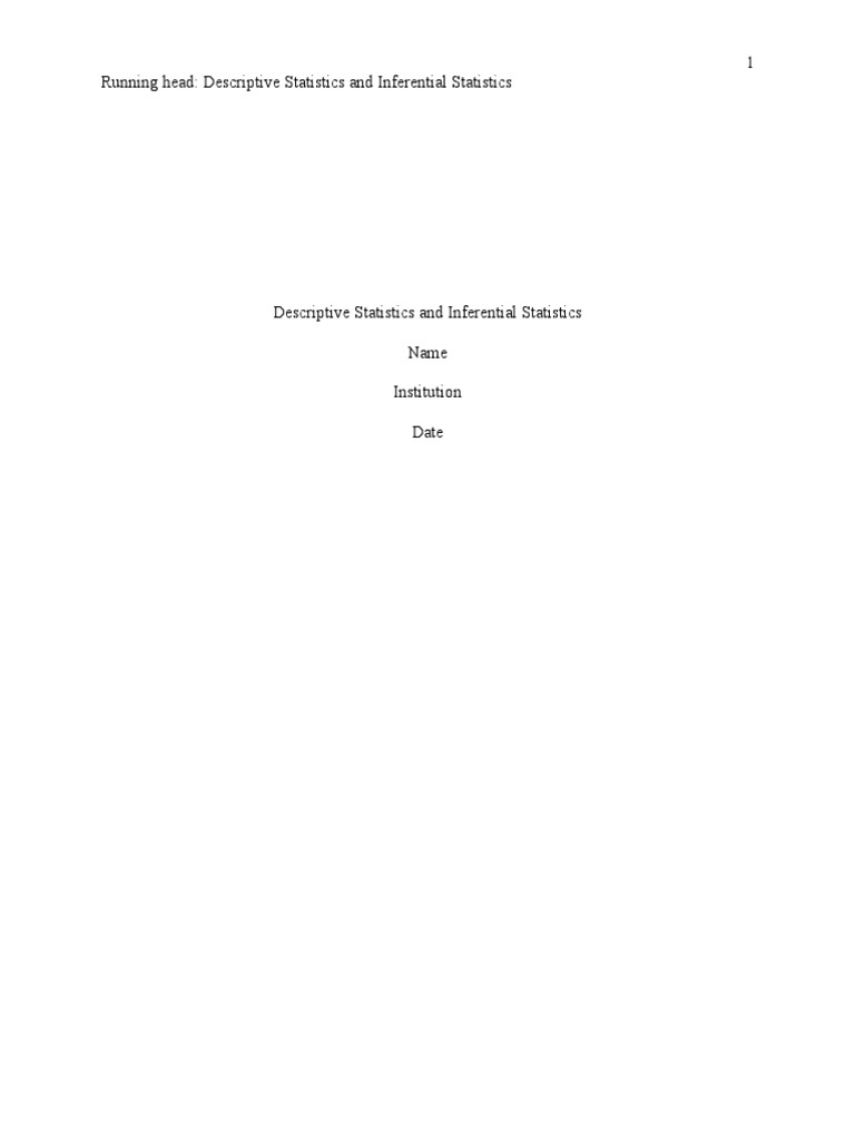 Descriptive Statistics and Inferential Statistics - Edited | PDF | Statistics | Statistical ...