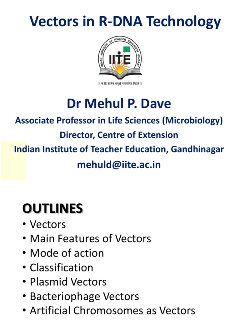 Vectors in RDNA Technology | PDF | Plasmid | Molecular Cloning