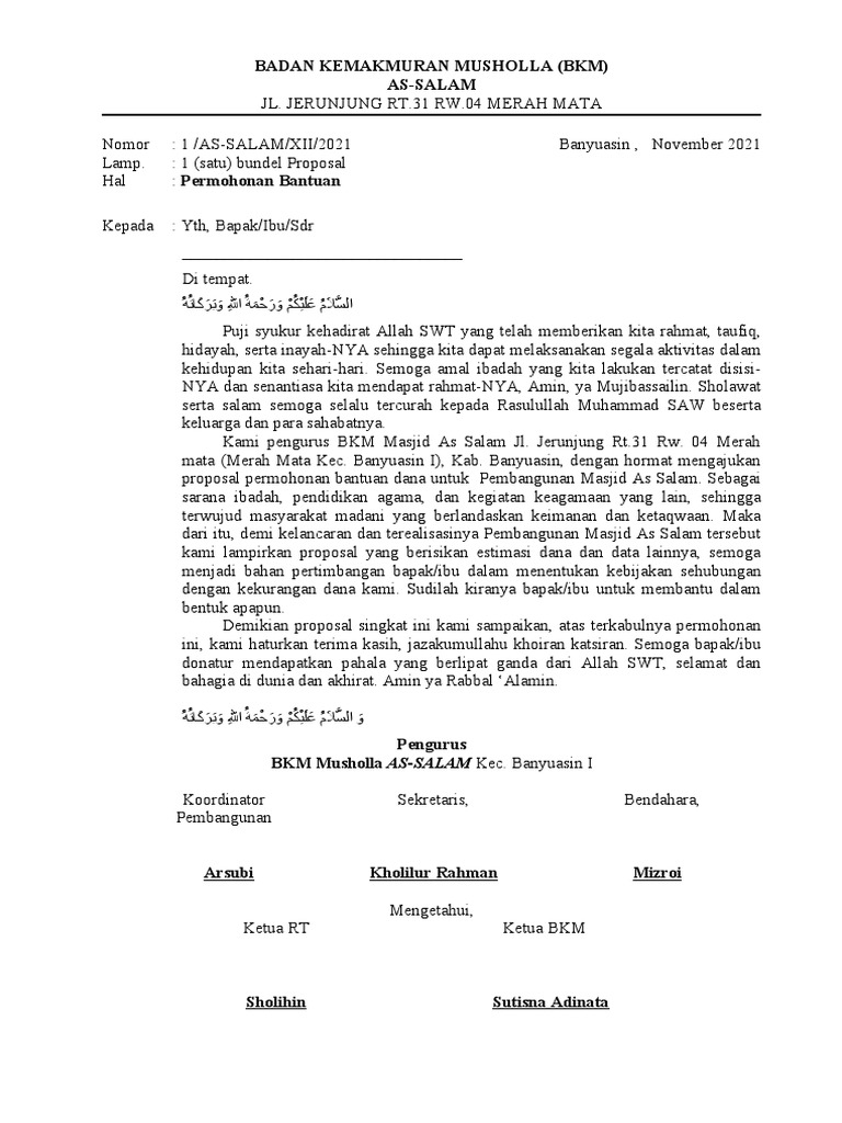 Contoh Proposal Masjid 1 | PDF