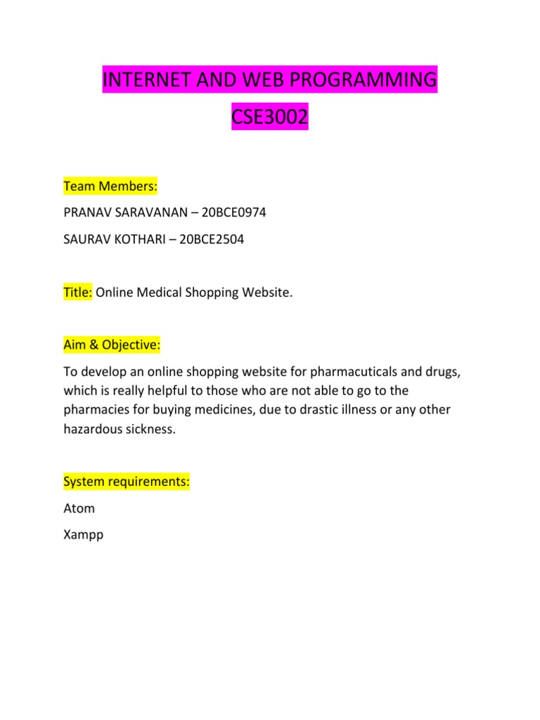 INTERNET AND WEB PROGRAMMING Review 1 | PDF | Health Sciences | Pharmacy