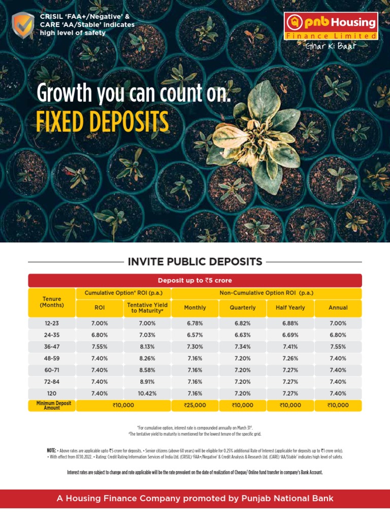 PNB Fixed Deposit Form | PDF | Cheque | Interest