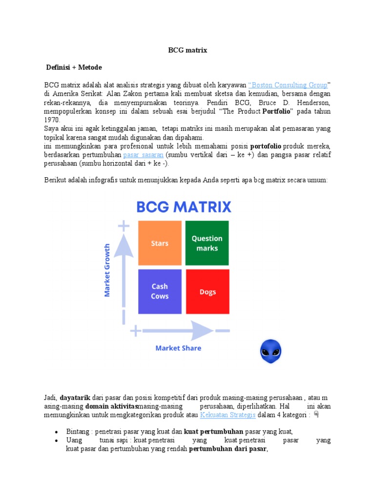 BCG Matrix Suplemen 2 | PDF