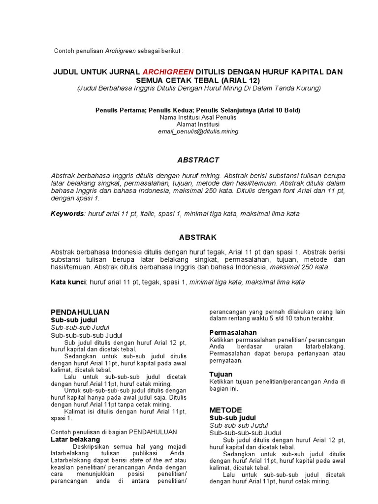 Template Naskah Publikasi | PDF