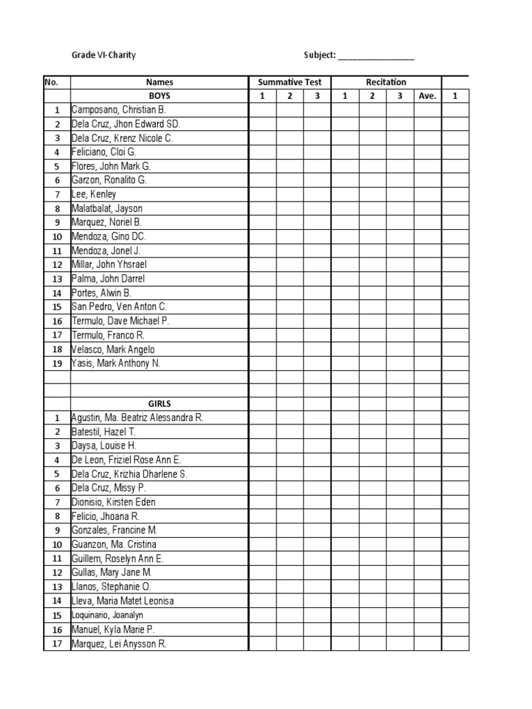 For Raw Score PDF