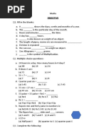 Class 5 Maths Revision Worksheet 1 CH 1, 2 (.05.23) | PDF | Subtraction ...