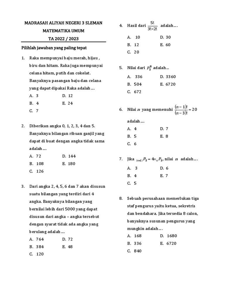 Latihan Soal 3.3 (12 IPS 1) | PDF