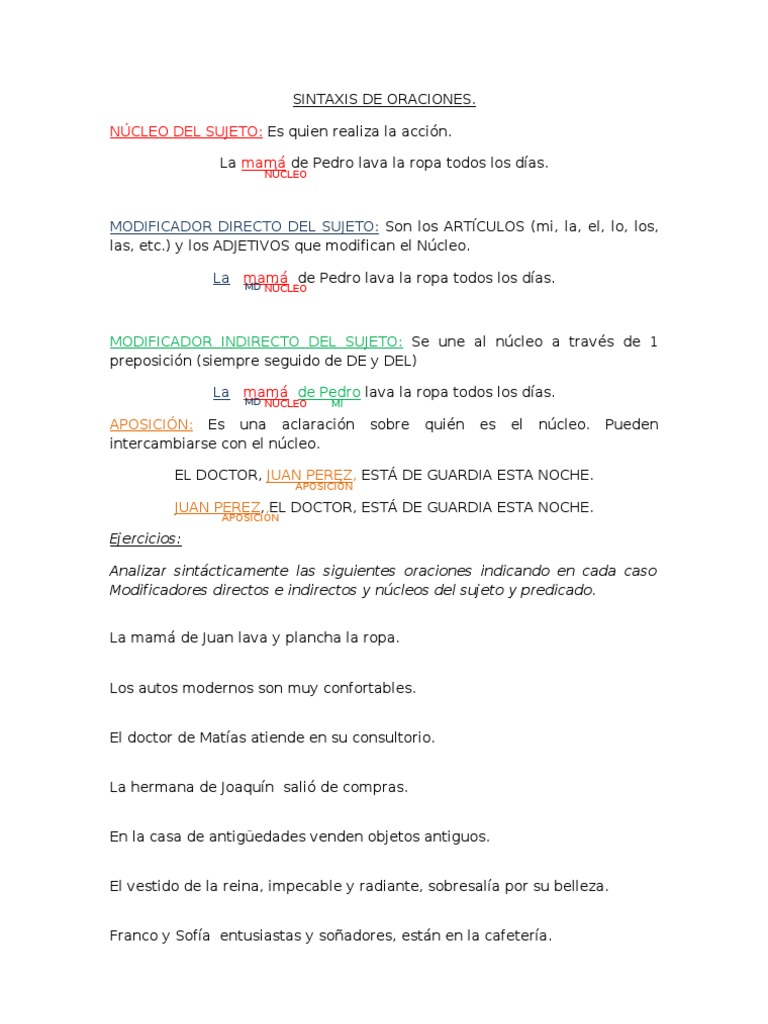Ejemplos De Oraciones Para Sintaxis Latina