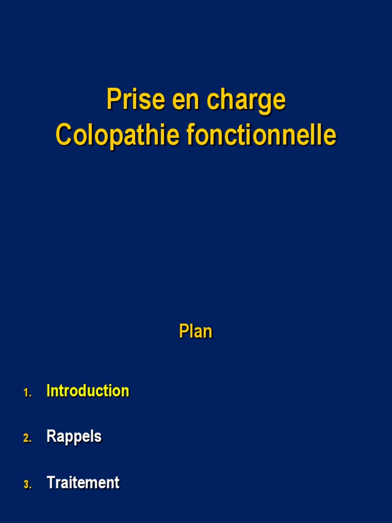 Colopathie Fonctionnelle Thérapeutique | PDF | Syndrome de l'intestin ...