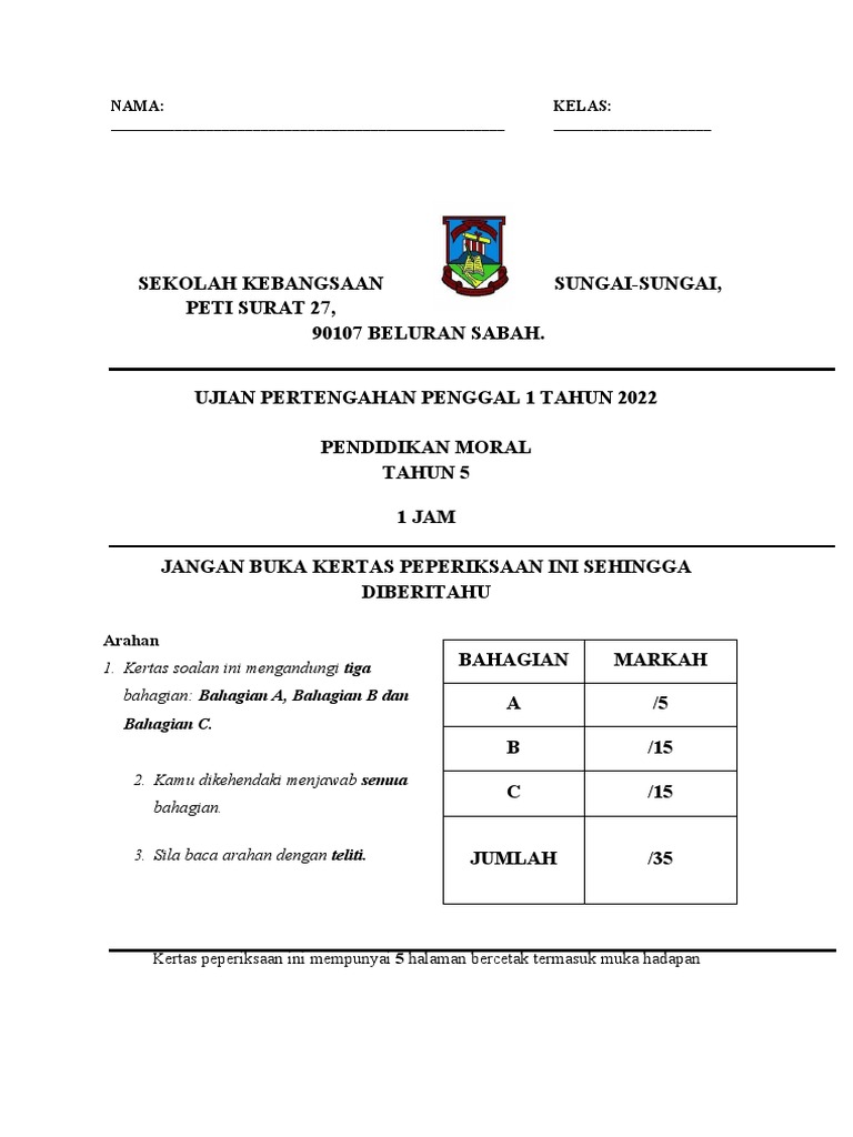 Kertas Exam PM | PDF