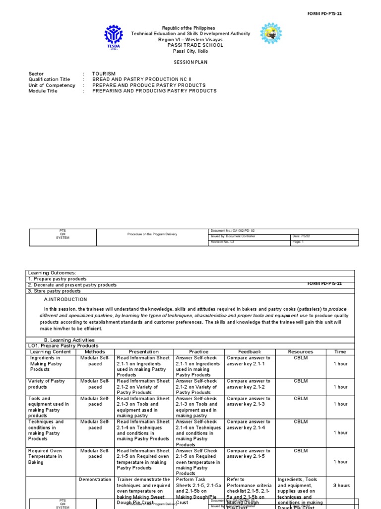 BPP-Session Plan UC2 | Download Free PDF | Baking | Breads