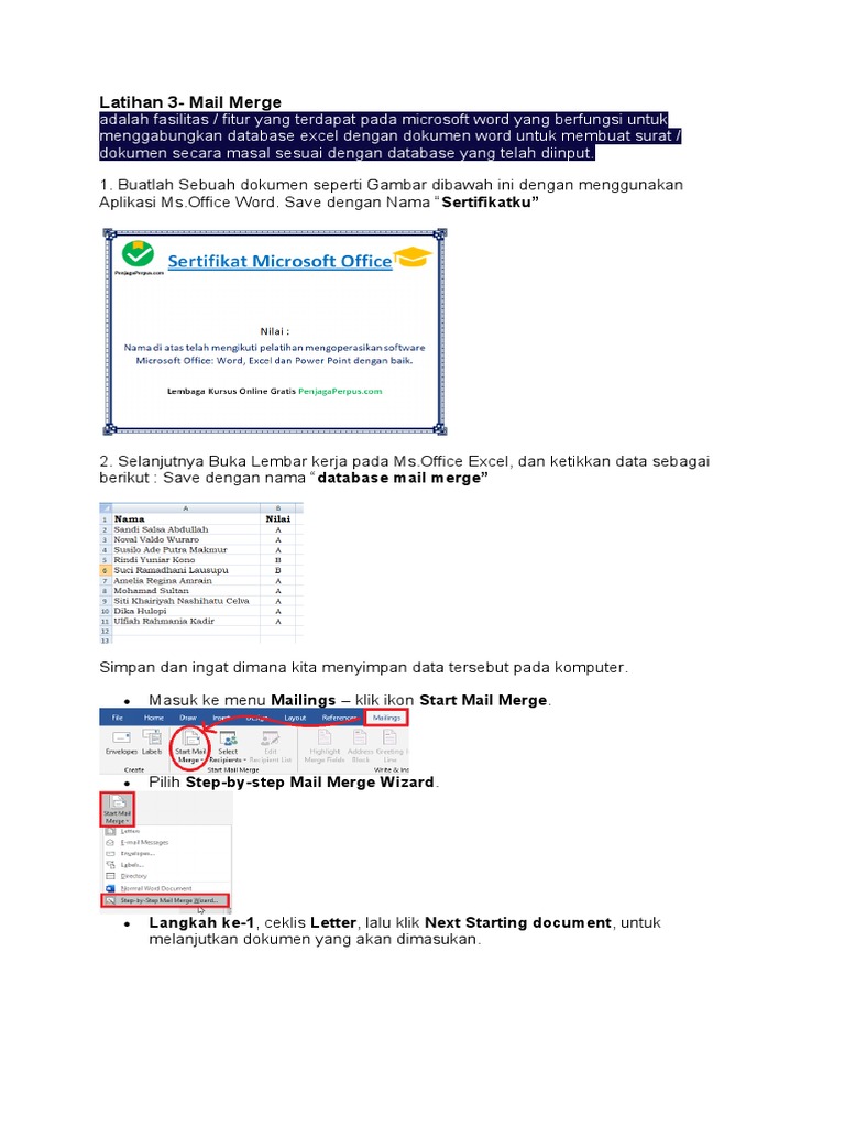 Latihan 3-Mail Merge | PDF