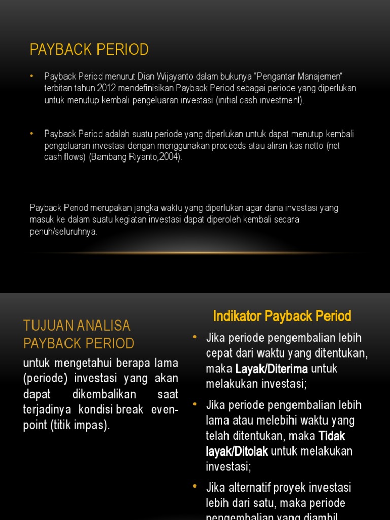 Payback Period | PDF | Pengelolaan Keuangan & Uang